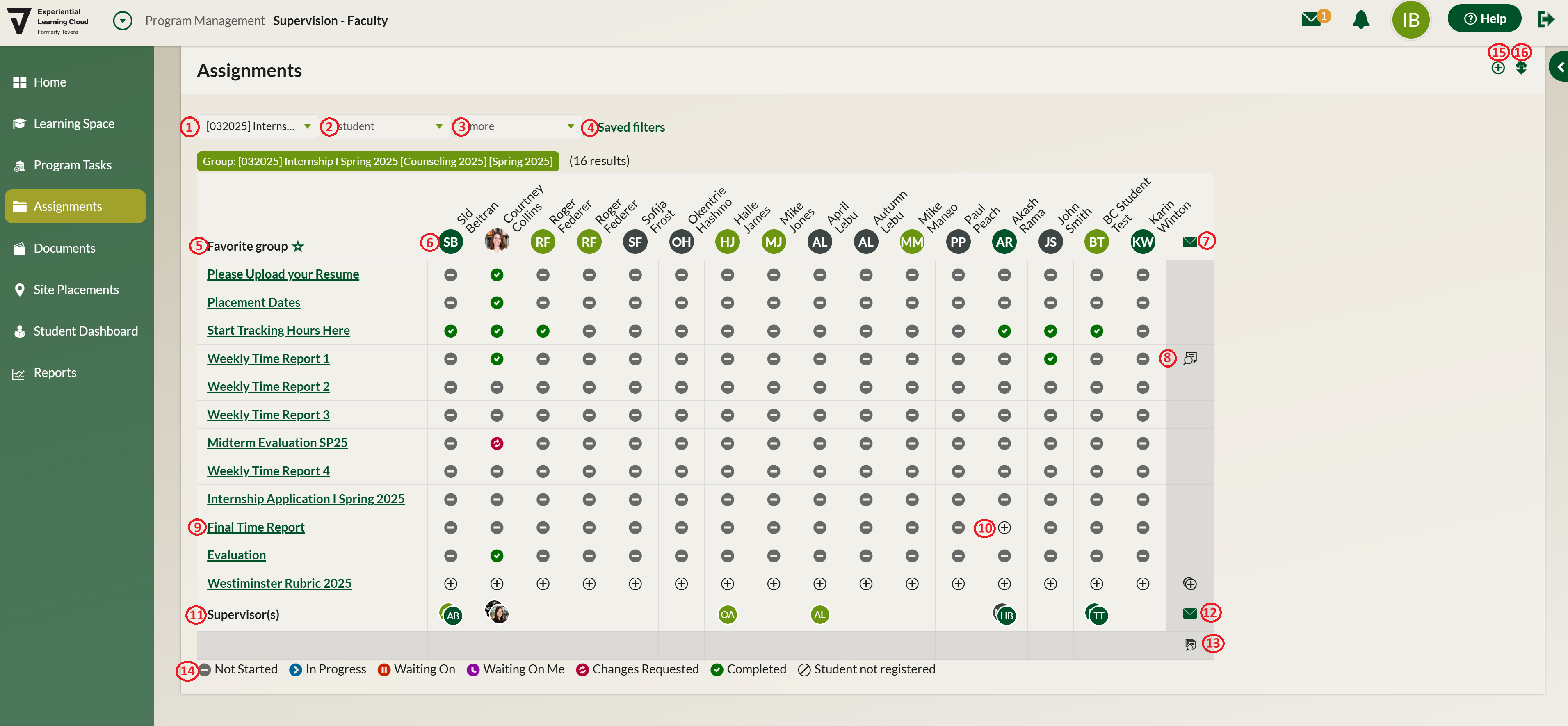 Experiential Learning Cloud: Navigating the Assignment Grid